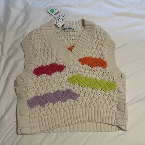 Zara | Sweaters | Zara Color Block Knit Vest | Poshmark